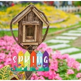 WhatSign Hello Spring Wreath Sign for Front Door Colorful Fence Flowers ...
