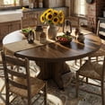 47"-63" Extendable Round Dining Table – Farmhouse Wooden Expandable ...