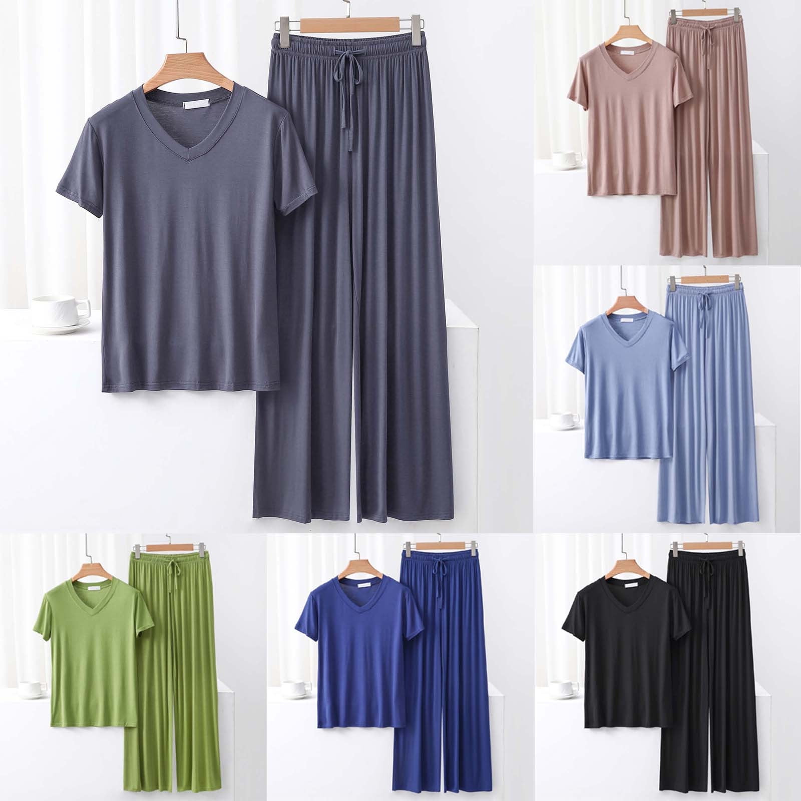 Click here for Sentmoon 2 Pcs Pijamas For Women Set V Neck Sleep... prices