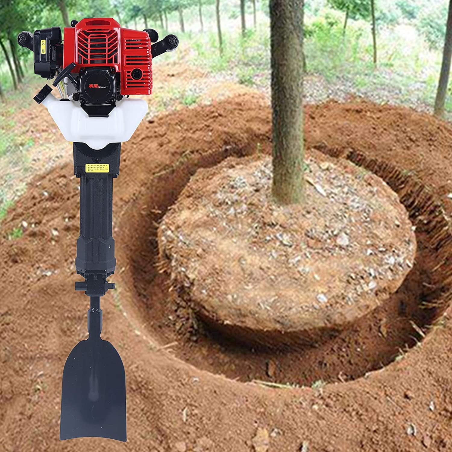 Miumaeov 1900W Portable Garden Tree Digger, 2-Stroke 52CC Industrial ...