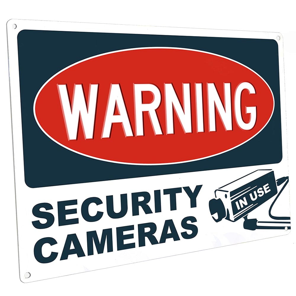 Warning, Security Cameras in Use 9"x12" Metal Sign, Wall Decor for ...