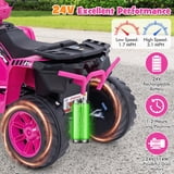 Gymax Kids Ride-On ATV 24V Battery Powered Electric Vehicle w/ Wireless ...