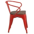 Flash Furniture Luna Red Metal Chair with Wood Seat and Arms - Walmart.com