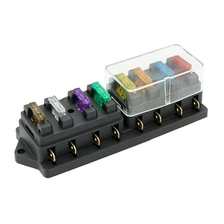8 Way Fuse Box Holder Fuse Block with 8 Standard Fuses for Car Truck ...