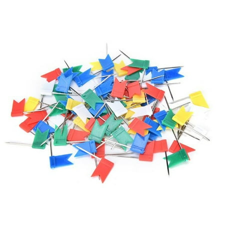 100 Pieces of Flags; Flag Pins In 5 Colors for Pin Boards, Maps & World ...