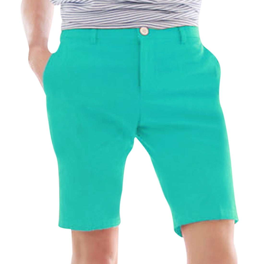 Men's Zip Fly Slant Front Pockets Mid Rise Casual Shorts (Size S / W28 ...