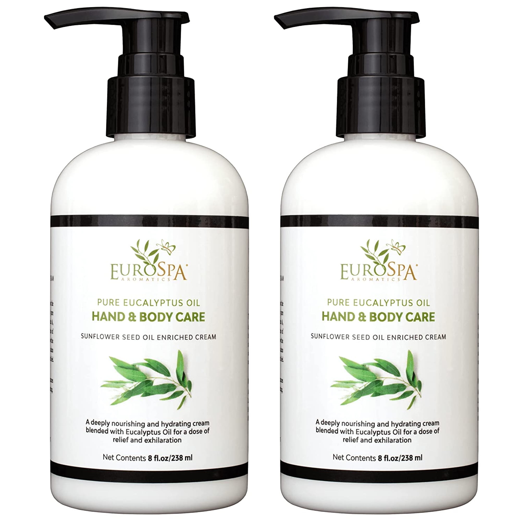 EuroSpa Aromatics Eucalyptus Hand and Body Cream Aromatherapy Lotion, 8 ...