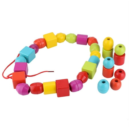 Spptty Beads Stacking Toys,Wooden Educational Toy Beads Threading ...