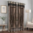 Rustic Wood Barn Door Blackout Curtains Vintage Vintage Brown Home ...