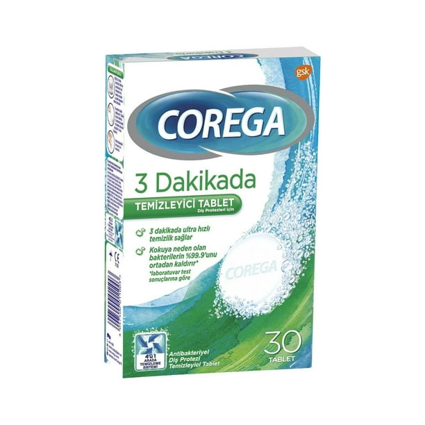 Corega 3 Minute Denture Cleansing Tablets (30 Tablet) - Walmart.ca