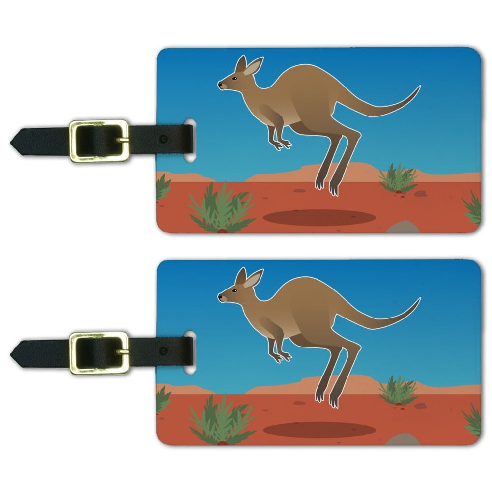 Kangaroo Hopping in the Australian Outback Luggage ID Tags Suitcase ...