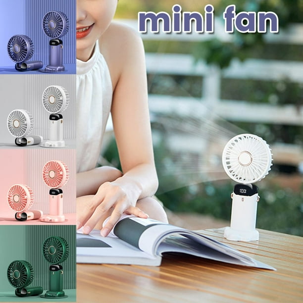 USB Mini Handheld Fan 5 Speeds Strong Wind 3000mAh Rechargeable Cooling ...