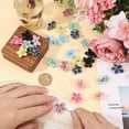 40Pcs 10 Colors Velvet with Resin Rhinestone Cabochons Flower Mixed ...