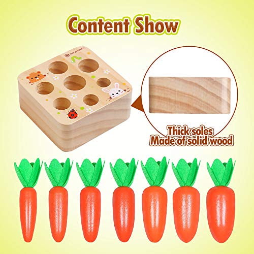 Buy Carrot Harvest Wooden Matching Puzzle, Shape & Size Sorting Game ...