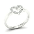 1/10Ct TDW Diamond 10k White Gold Open Heart Dous Fashion Ring ...