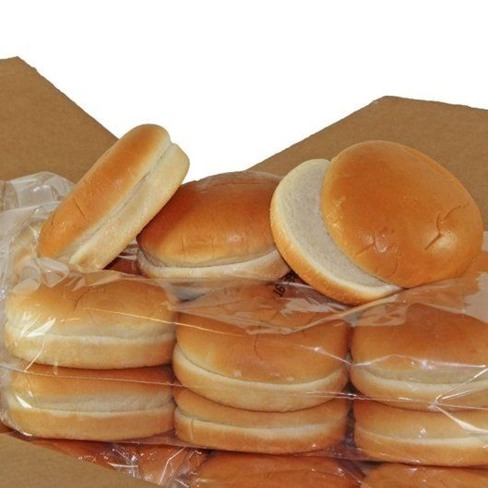 Wholesome Harvest 4 inch White Sliced Hamburger Bun - 12 count per pack ...