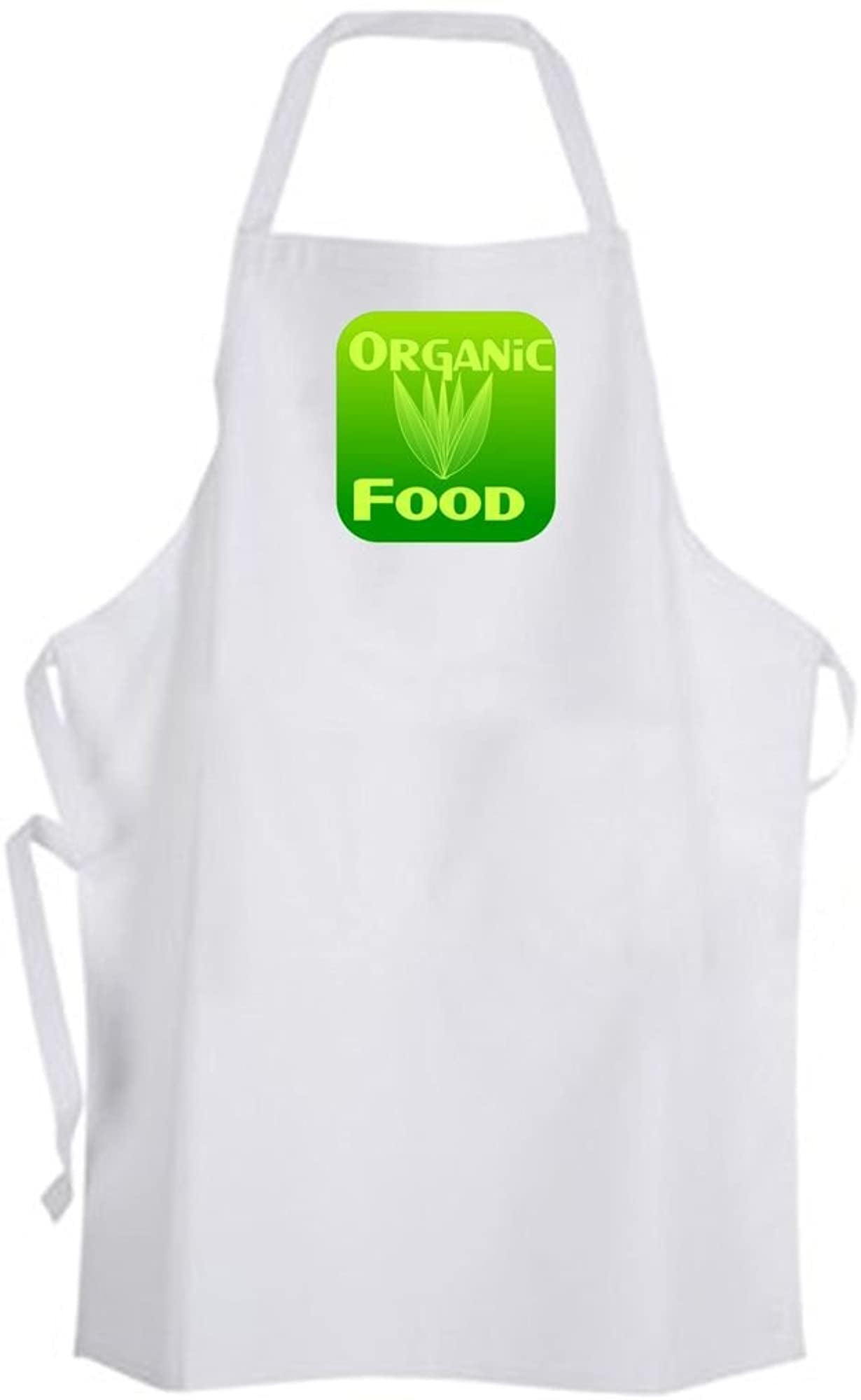Organic Food Green Logo Adult Size Apron Healthy Cooking Chef Cook ...