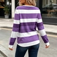 AKOEE Striped Pullover Womens Lightweight Sweatshirts Crewneck Long ...