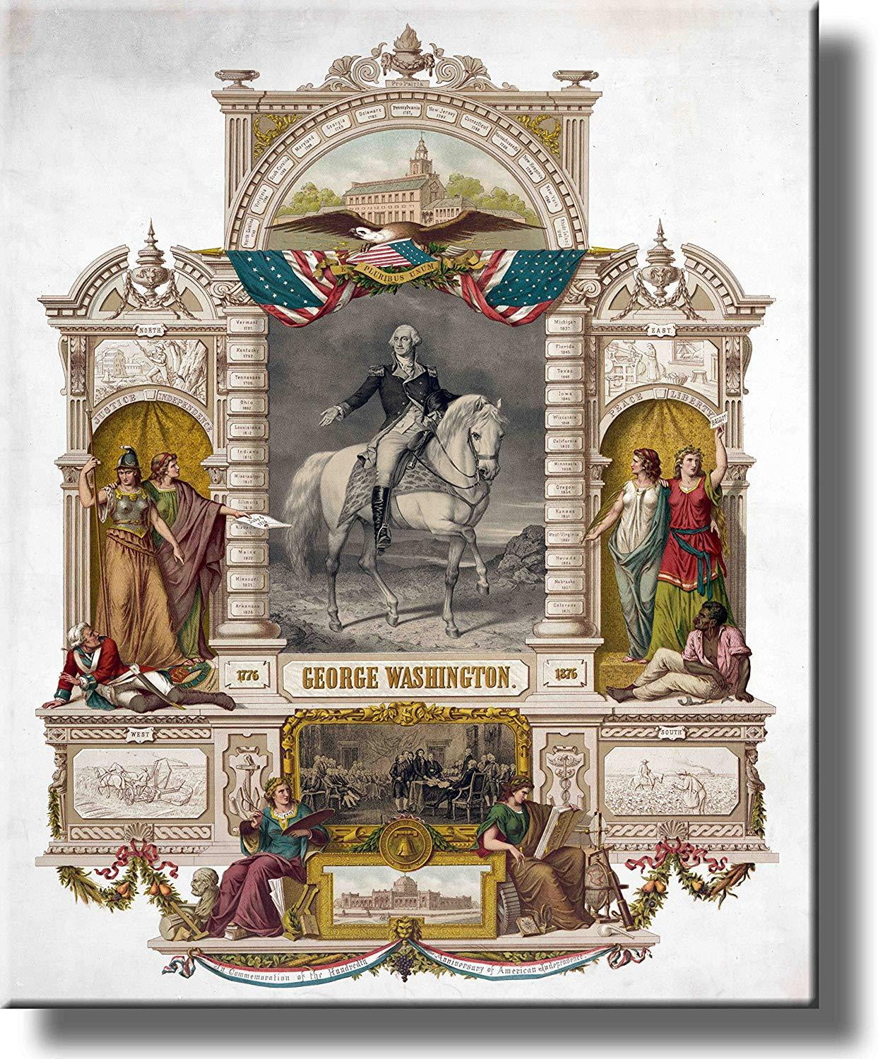 George Washington Picture Made on Stretched Canvas Wall Art Decor Ready ...