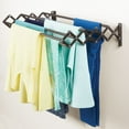 mDesign Steel Wall Mount Accordion Expandable Clothes Air Drying Rack ...