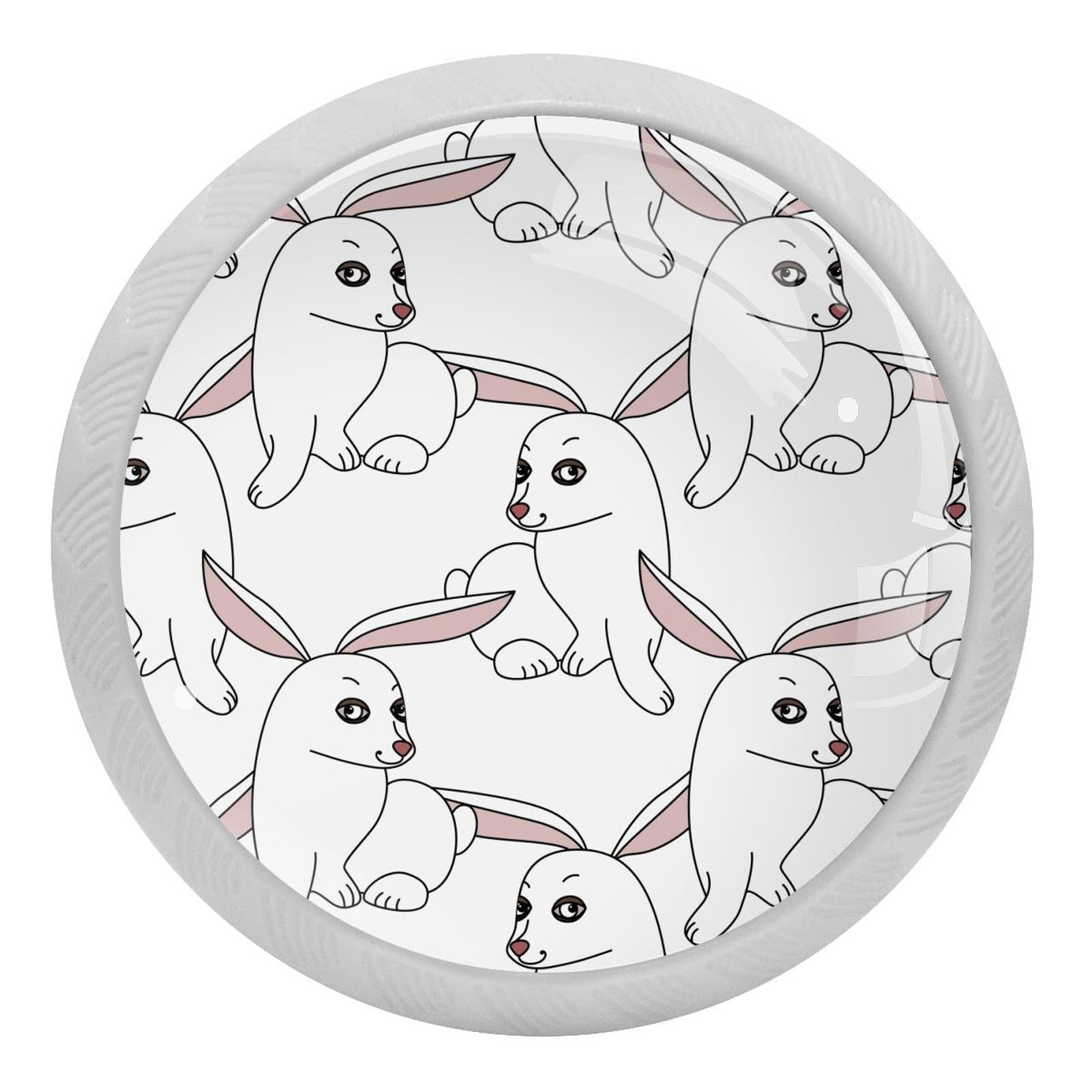 4PCS Round Childish Hare Repeat Cabinet Fluorescence Knob Glowing in ...