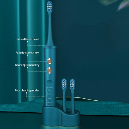 Electric Toothbrush 4 Modes Tooth Cleaning Brush High Frequency Sound ...