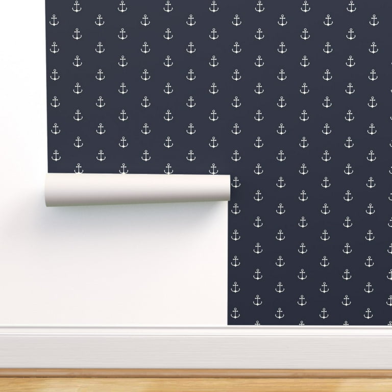 Navy Blue Anchor Wallpaper