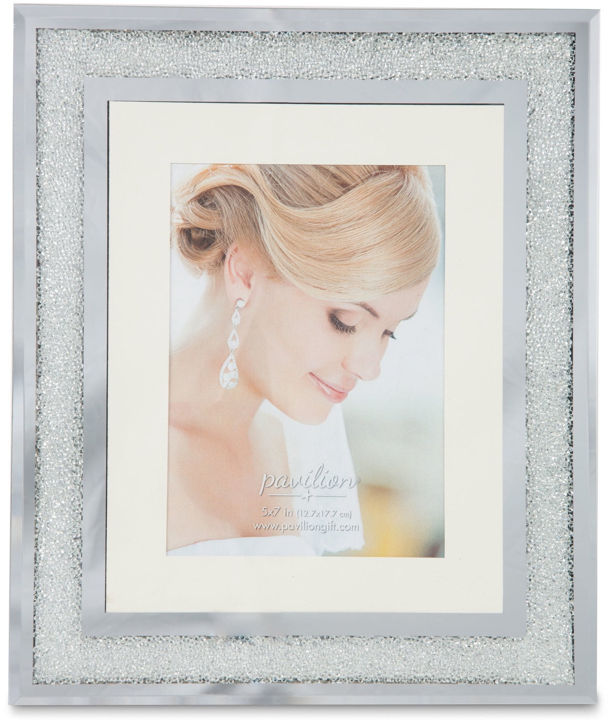 Pavilion - White Crystal 5x7 Wedding Picture Frame - Walmart.com