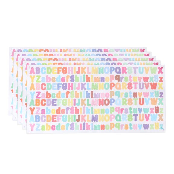 Letter Resin Stickers 4 Sheets Mini Alphabet Sticker Glitter Alloy ...