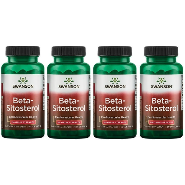 Swanson Beta-Sitosterol - Maximum Strength 160 mg 60 Sgels 4 Pack ...