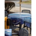 Blue Mountain Landscape Art Square Outdoor Tablecloth with Umbrella ...