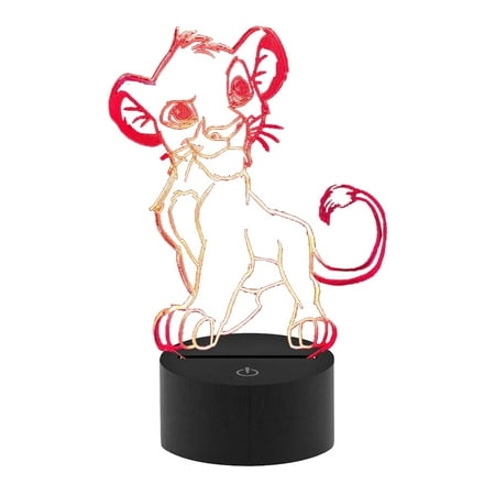 Coiry Led 3d Cartoon Lion Acrylic Lamps Touch Control Rgb Lights Kids ...