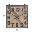 DecMode Industrial Wood Sculpted Wall Clock with Weave Pattern and ...