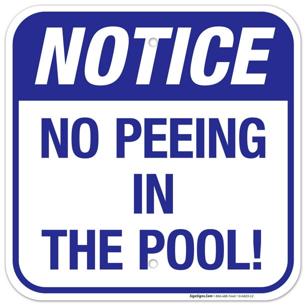 No Peeing In The Pool Sign, Pool Sign, 17x17 Floor Decal - Walmart.com