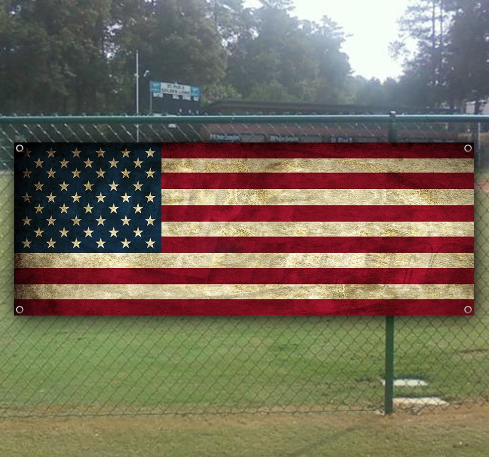 American Flag 13 Oz Heavy Duty Vinyl Banner Sign With Metal Grommets