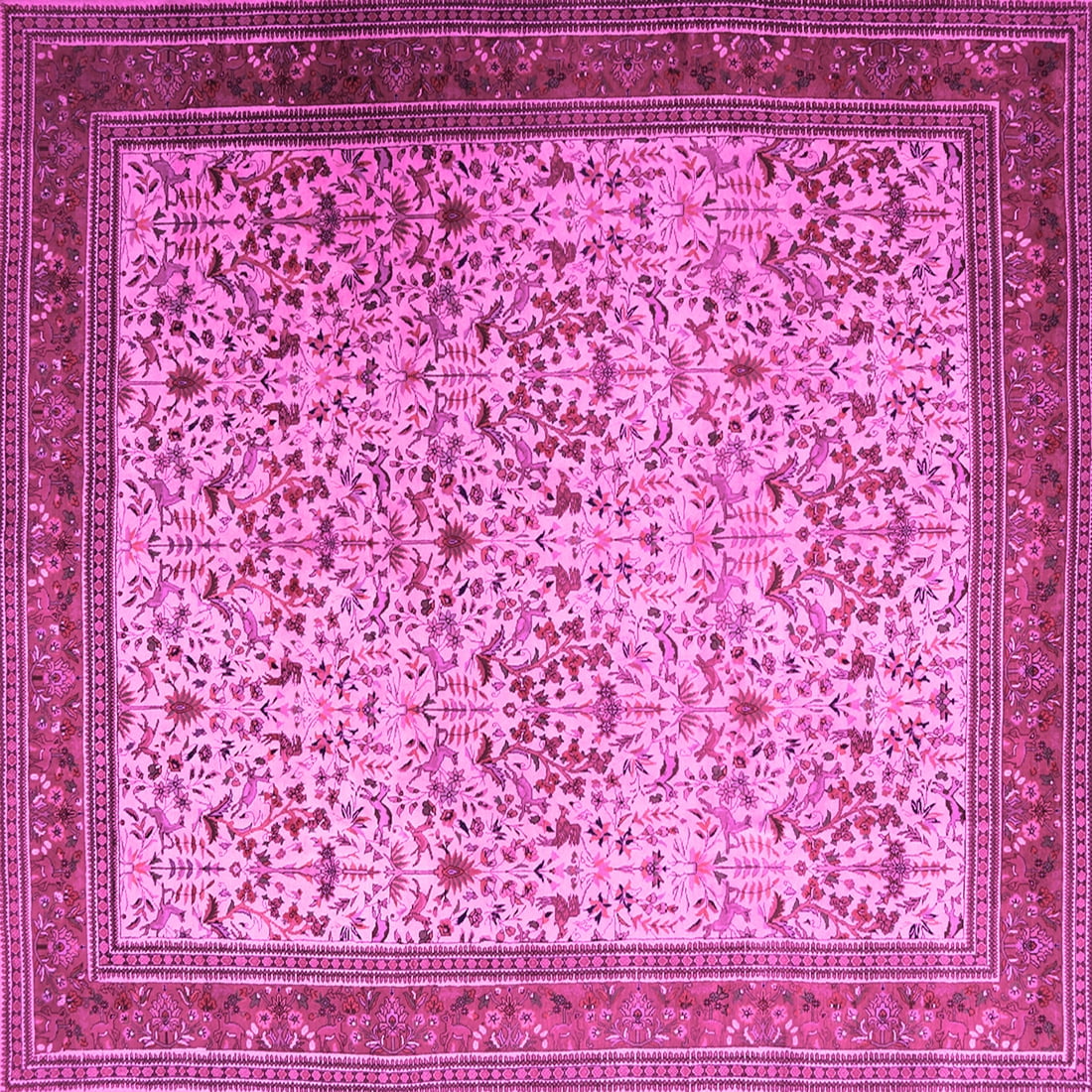 Ahgly Company Indoor Square Persian Pink Traditional Area Rugs, 4 ...