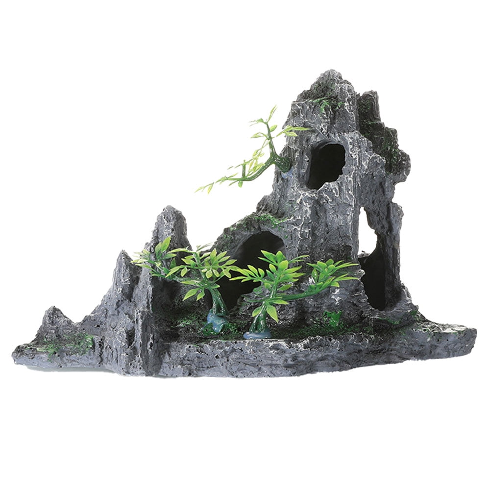 Large fish tank decoration, aquarium decoration tree house mountain ...