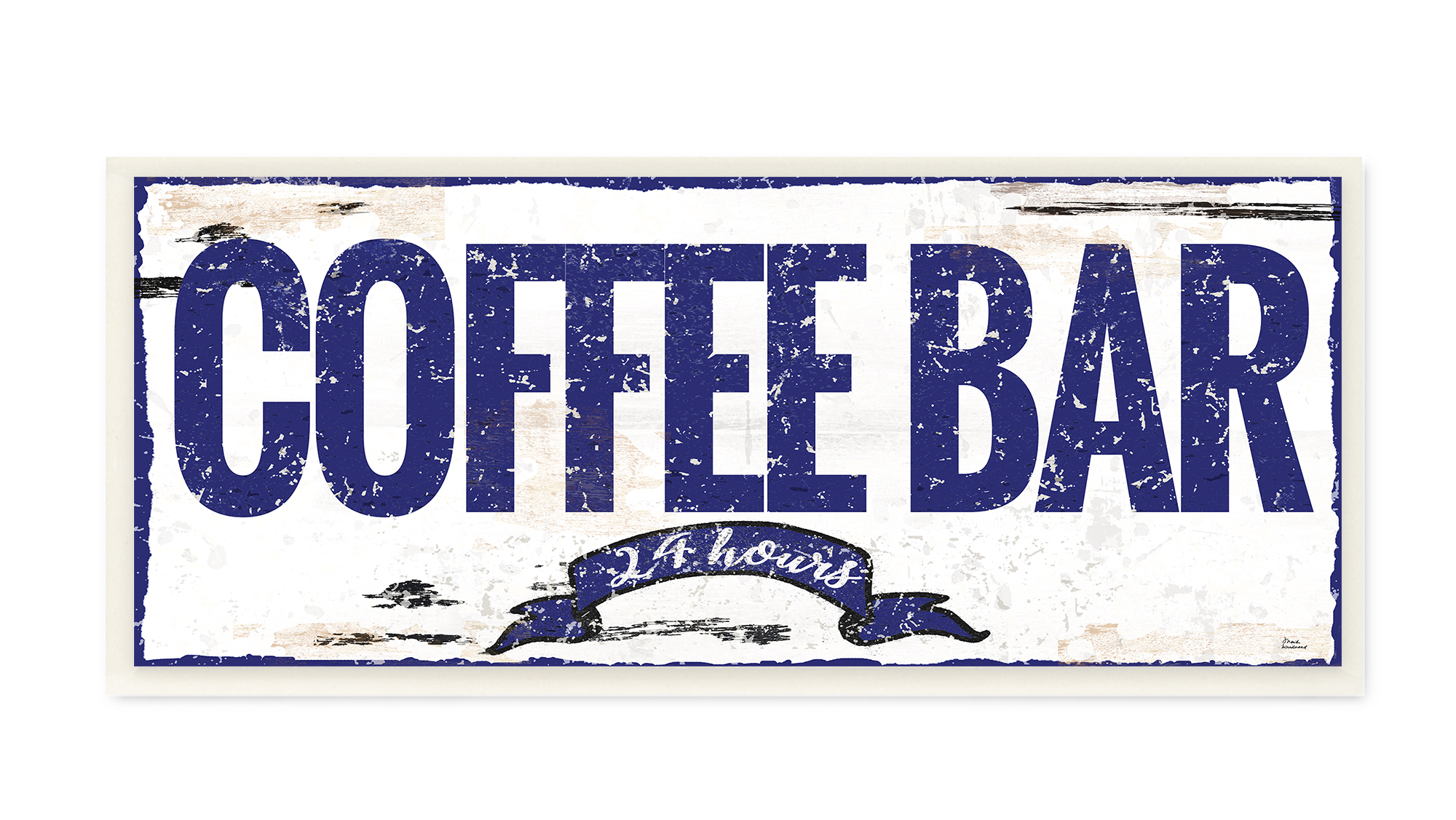 The Stupell Home Decor Collection Blue and White Rustic Coffee Bar 24 ...