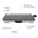 Beautiful XL Electric Griddle 12" x 22"- Non-Stick, Porcini Taupe by ...