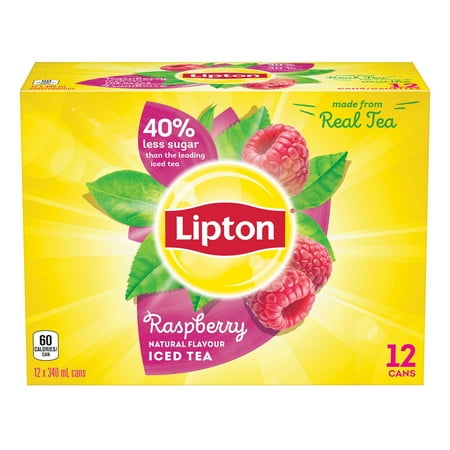 Lipton Raspberry Iced Tea, 340mL cans, 12 Pack, 12 x 340 mL - Walmart.ca