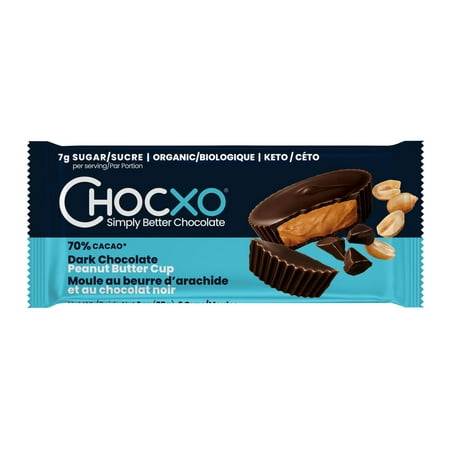 Chocxo Organic Dark Chocolate Peanut Butter Cups, 70% Cocao - Walmart.ca