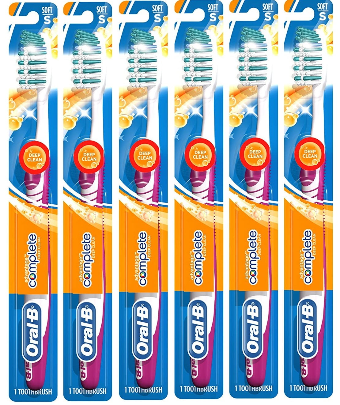 Oral-B Complete Deep Clean Soft Bristles Toothbrush 1 Count (Pack of 6 ...