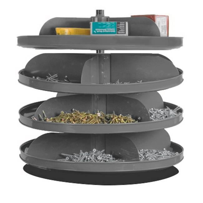 Durham 1104-95 17 in. No. 95 Rotabin Storage 4 Revolving Shelves, Gray ...