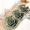 3D Embossed Rose Flower Shaped Runner Rug Peach Floral Ultra Soft Non ...