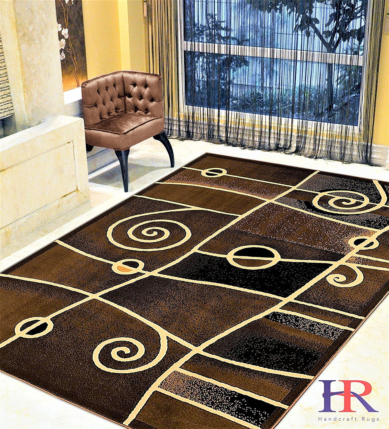 Modern Contemporary Area Rugs-Abstract with Wavy Swirls -Shed Free ...