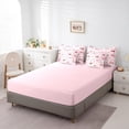 Manfei Bowknot Cherry Bedding Comforter Set 7pcs, Pink Love Heart King ...