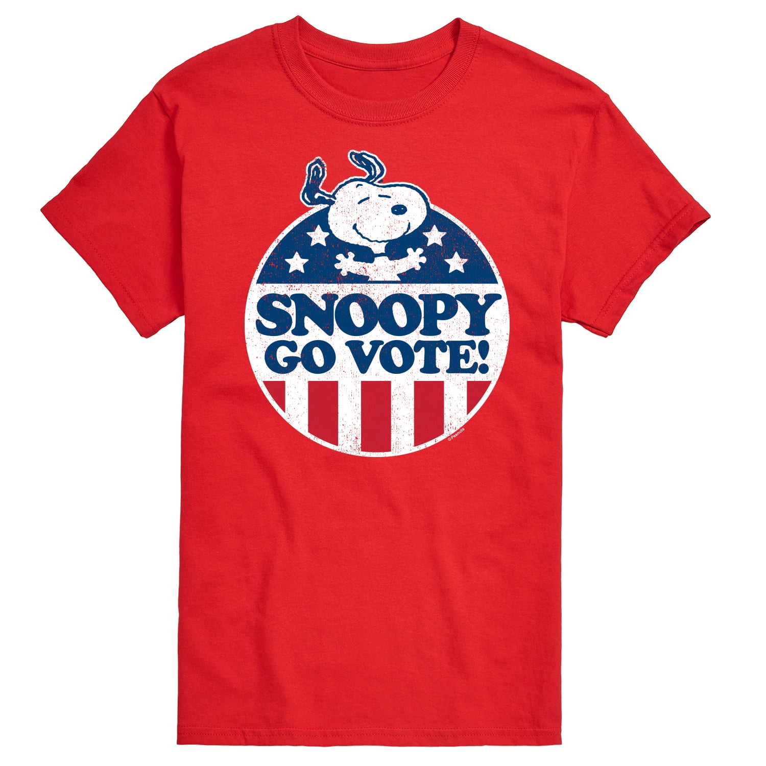 Peanuts - Snoopy Go Vote - Men's Short Sleeve Graphic T-Shirt - Walmart.com