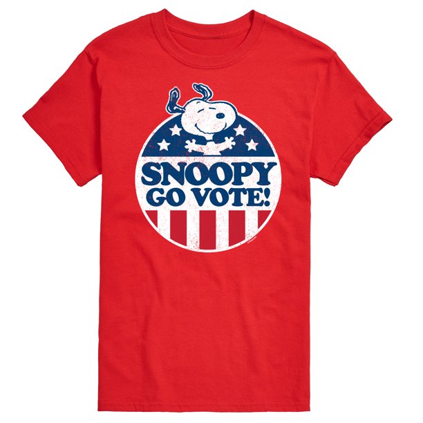 Peanuts - Snoopy Go Vote - Men's Short Sleeve Graphic T-Shirt - Walmart.com