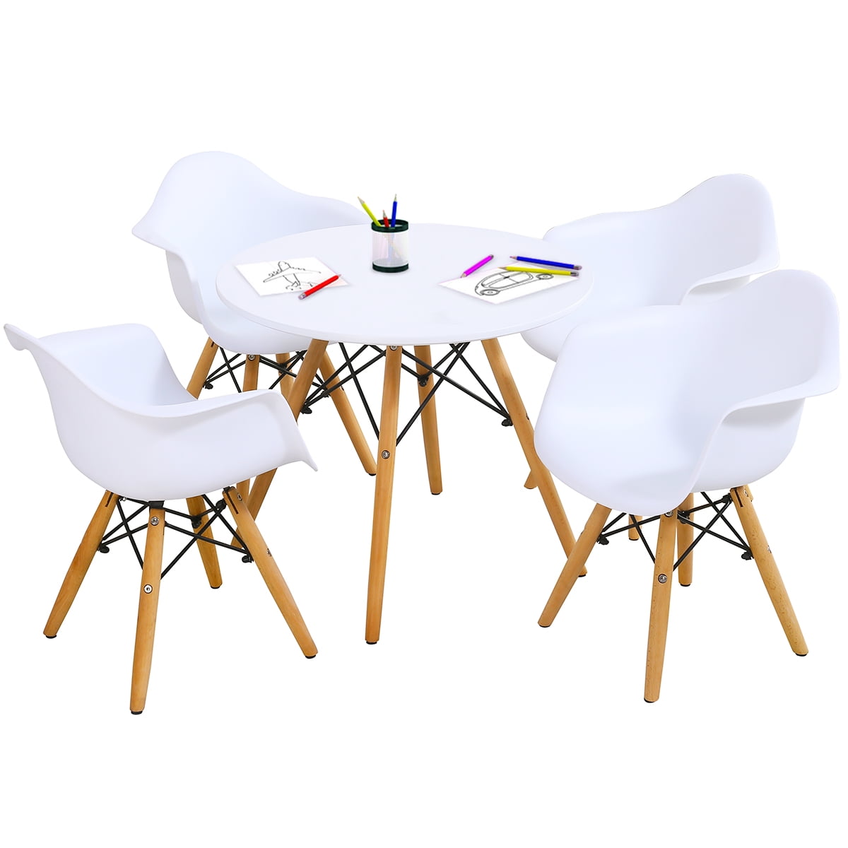 Click here for Patiojoy Children Table & 4 Chairs Set Solid Const... prices