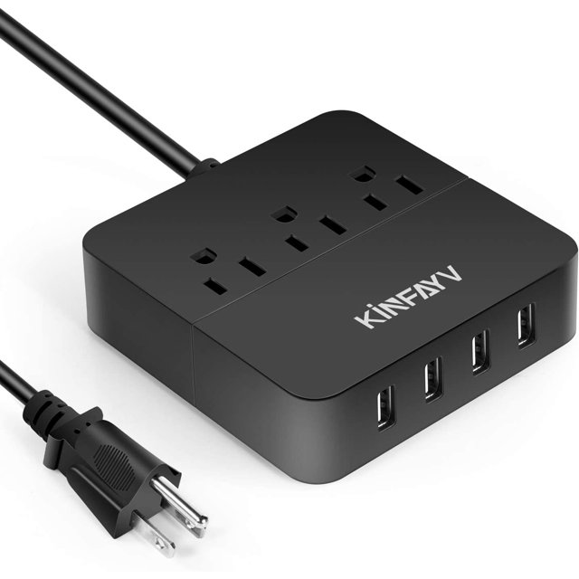 Power Strip with 4 USB Ports & 3 Outlets - Portable USB Strip Surge ...